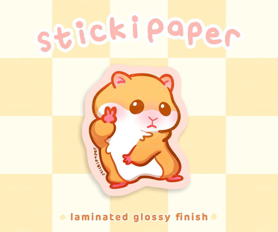 Peace Hamster Vinyl Sticker | Funny Hamster Waterproof Sticker for ...