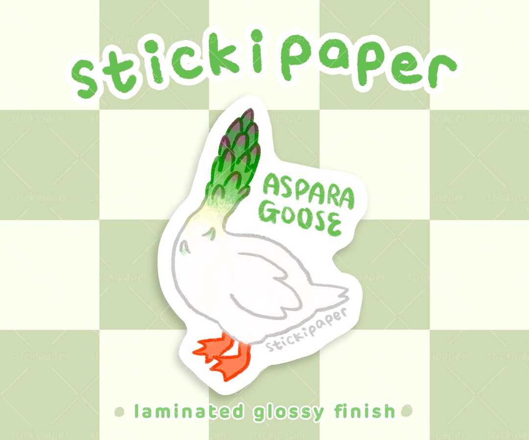 Cute Goose Vinyl Sticker | Asparagoose | Funny Hamster Waterproof ...