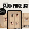 Printable Stylist Fashion Price List Kit Template Bundle for Canva ...