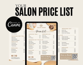 Printable Stylist Fashion Price List Kit Template Bundle for Canva ...