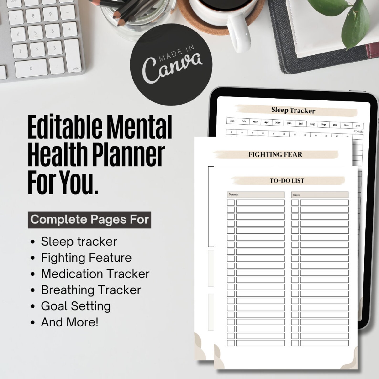 Mental Health Planner Printable | Digital Self Care Journal ...
