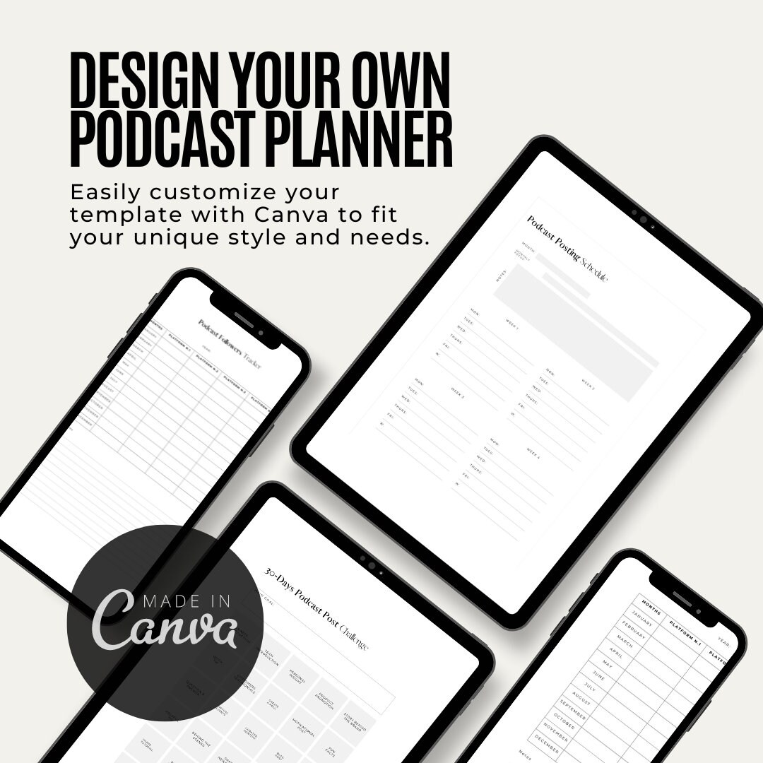 Editable Podcast Printable Planner Digital Pack Bundle | Podcast ...