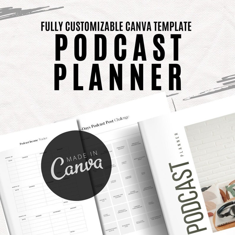 Editable Podcast Printable Planner Digital Pack Bundle | Podcast ...