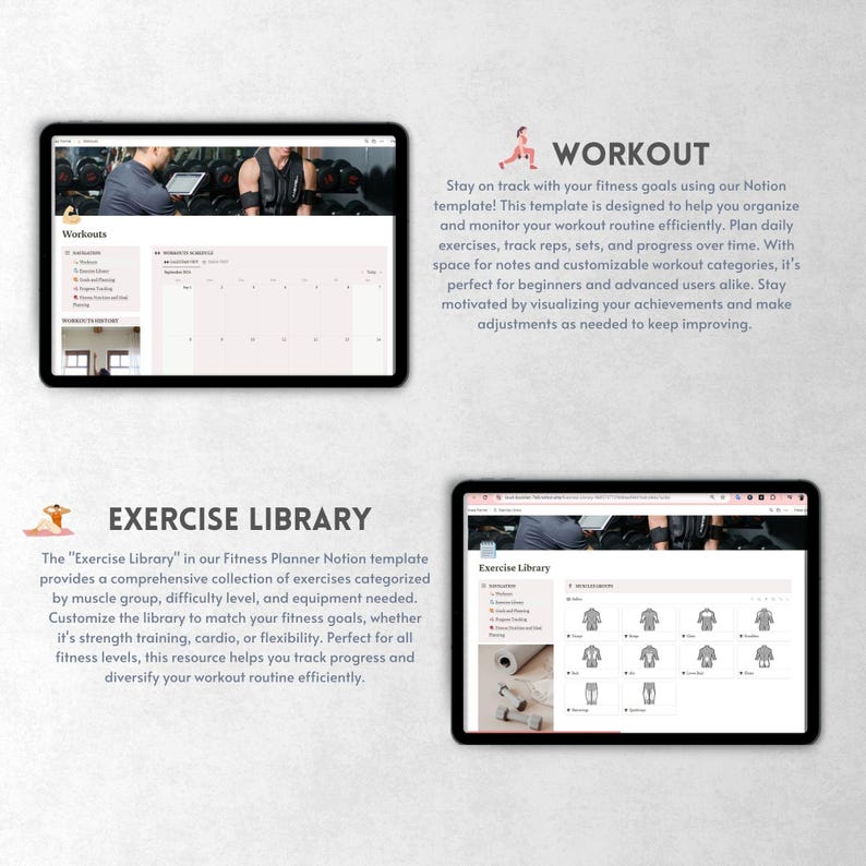 Notion Template Fitness Workout | All in One Ultimate Planner | Health ...