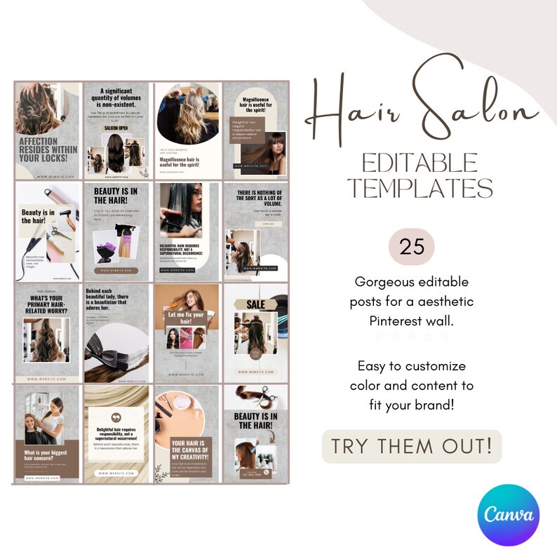 Hair Stylist Templates for Instagram Hairstylist Instagram Post Story ...