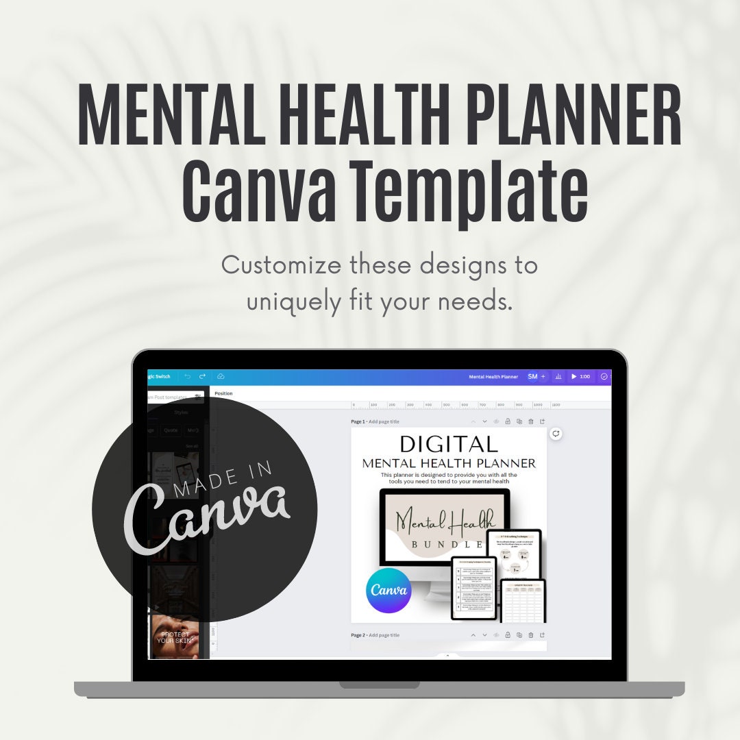 Mental Health Planner Printable | Digital Self Care Journal ...