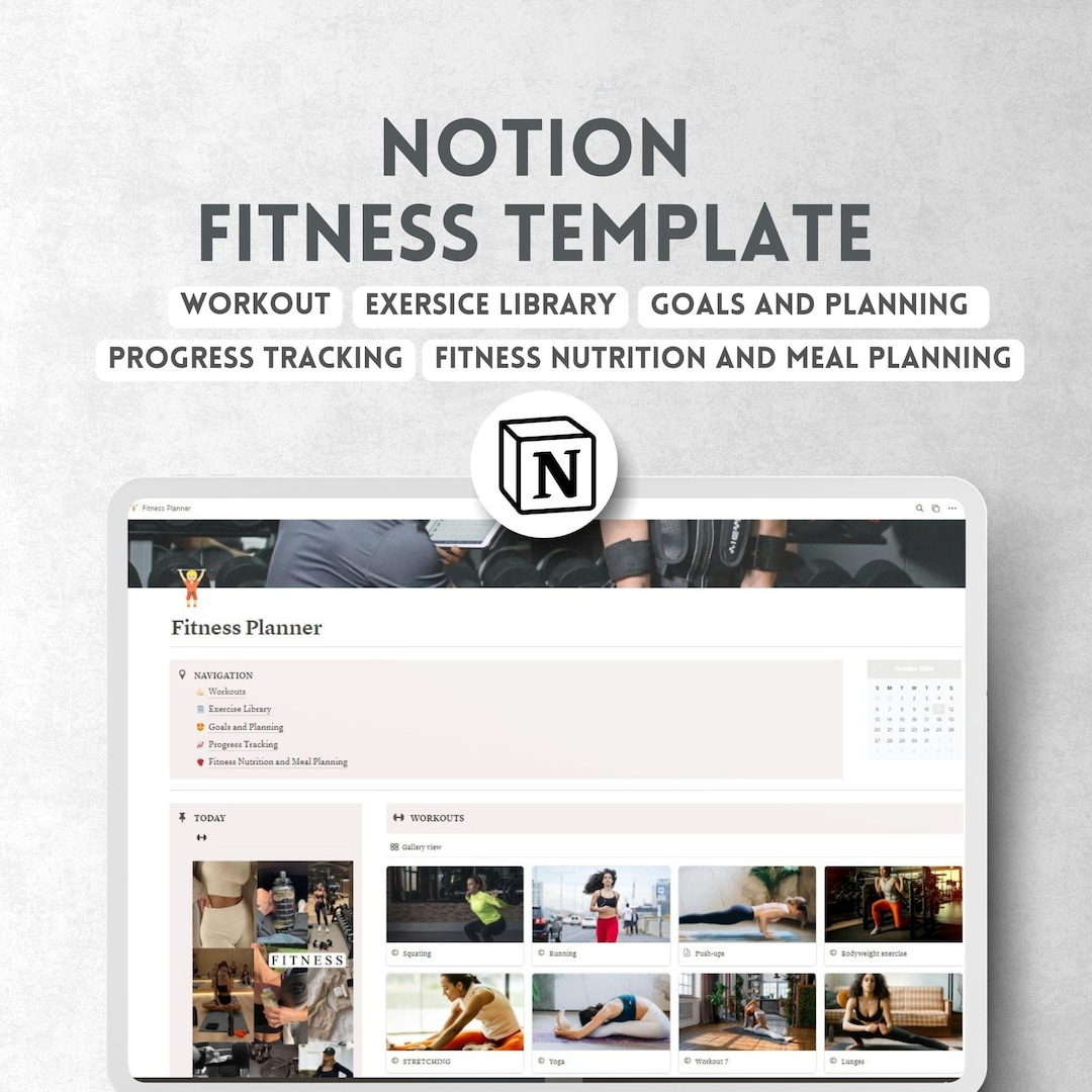 Notion Template Fitness Workout | All in One Ultimate Planner | Health ...