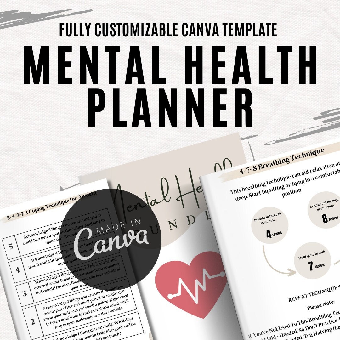 Mental Health Planner Printable | Digital Self Care Journal ...