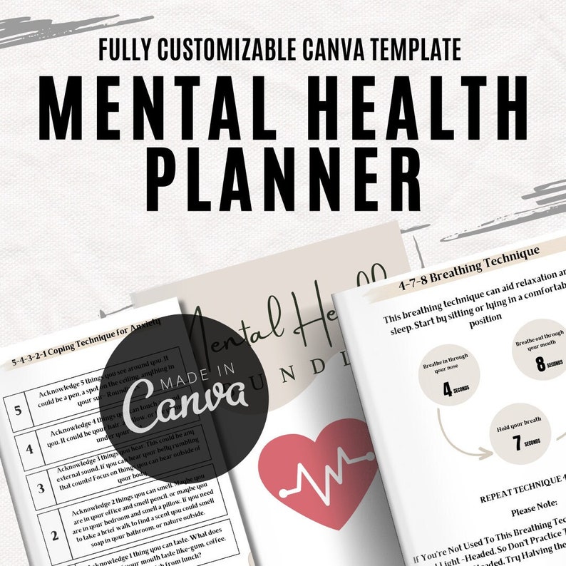 Mental Health Planner Printable | Digital Self Care Journal ...