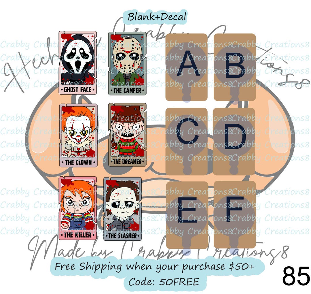 Halloween Horror Badge Reel Blanks and Decal 85 - Etsy