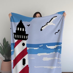 Lighthouse Dreams C2C Blanket Crochet Digital Pattern - Etsy