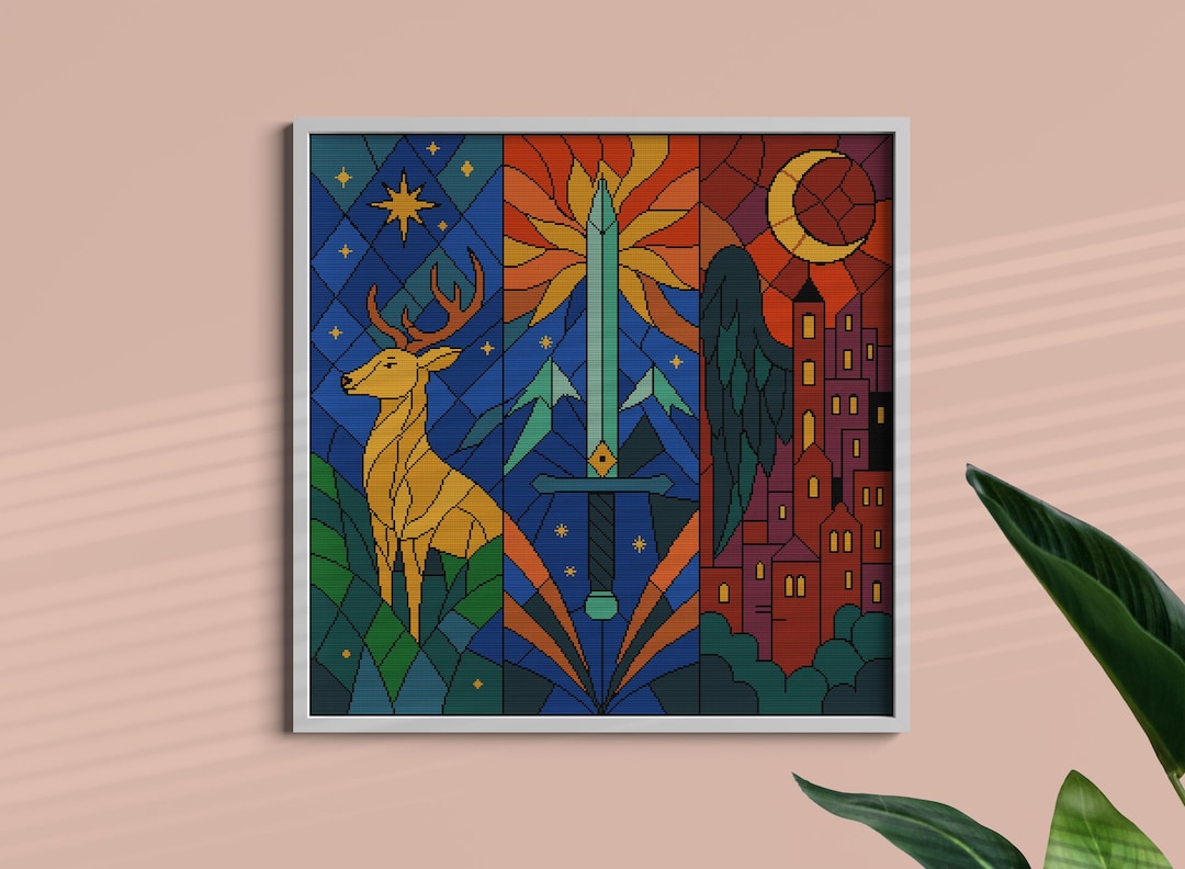 SJM Inspired Cross Stitch Pattern: Sword, Stag, Moon Castle (PDF ...