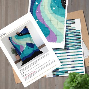 Northern Lights Crochet Blanket Pattern: Aurora Borealis Mountain C2C ...