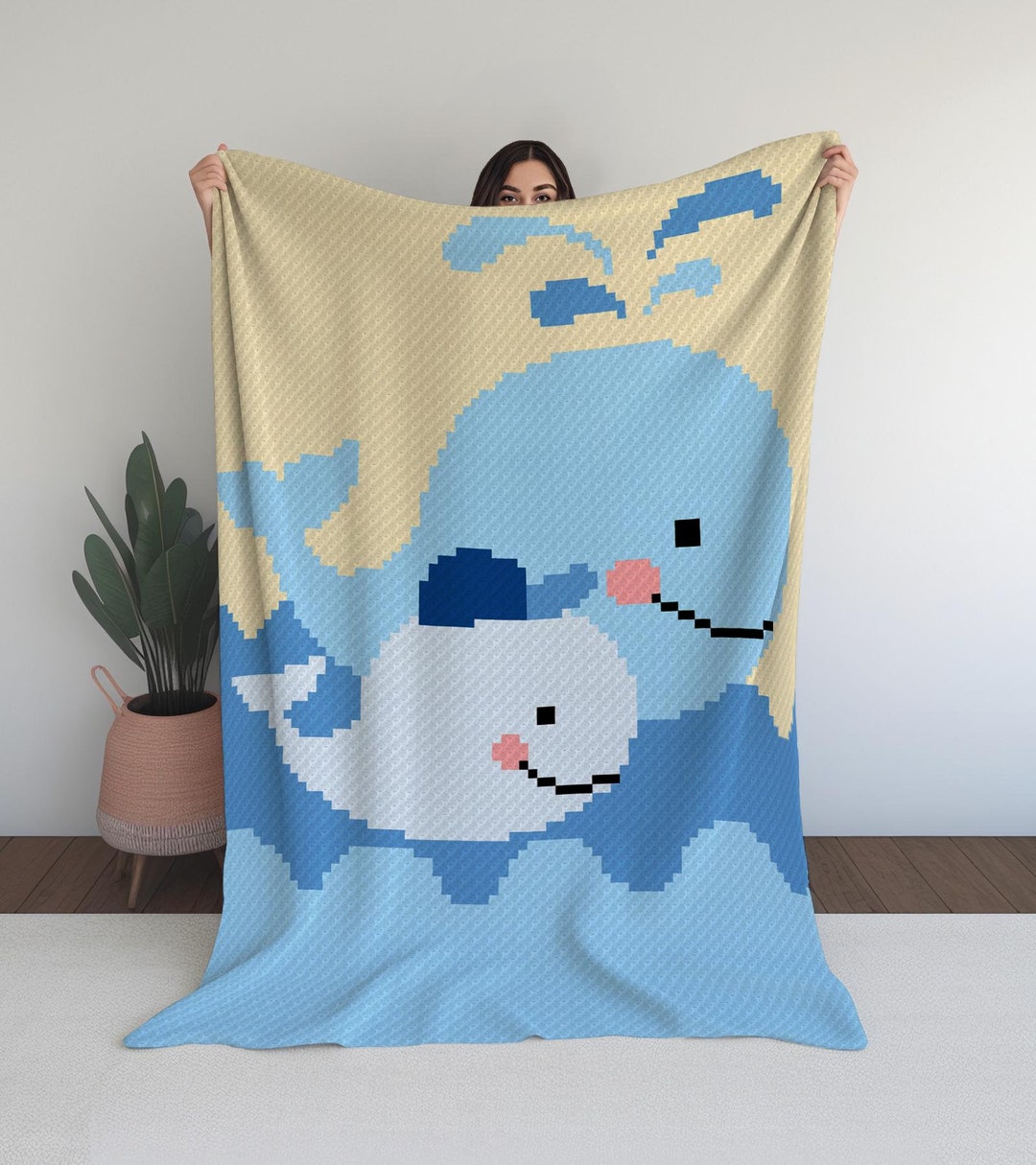 It's a Boy! Whale Mum and Baby Boy Blanket C2C Crochet Pattern – Ocean ...