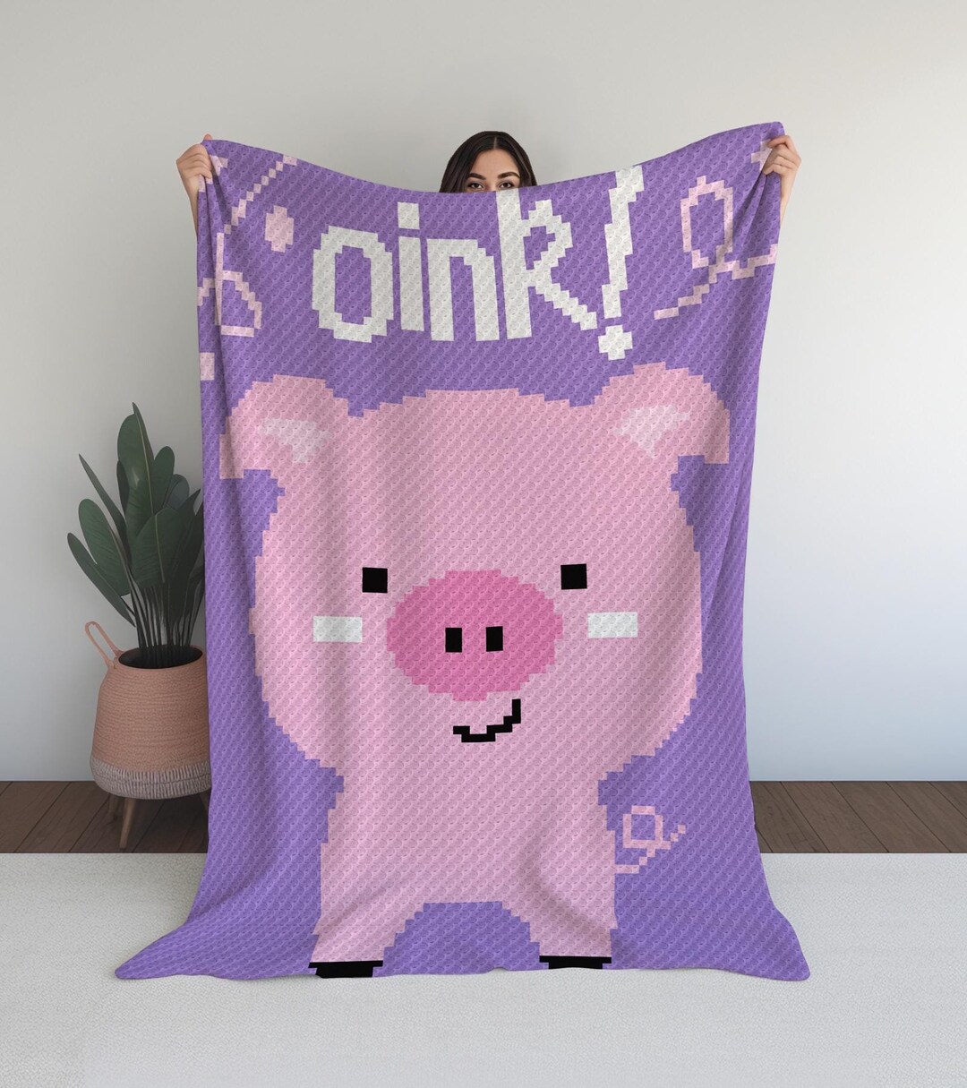 Pig C2C Crochet Blanket Pattern, Farm Animal Oink Design (PDF Pattern ...
