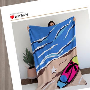 Love Beach! C2C Blanket Crochet Digital Pattern - Etsy