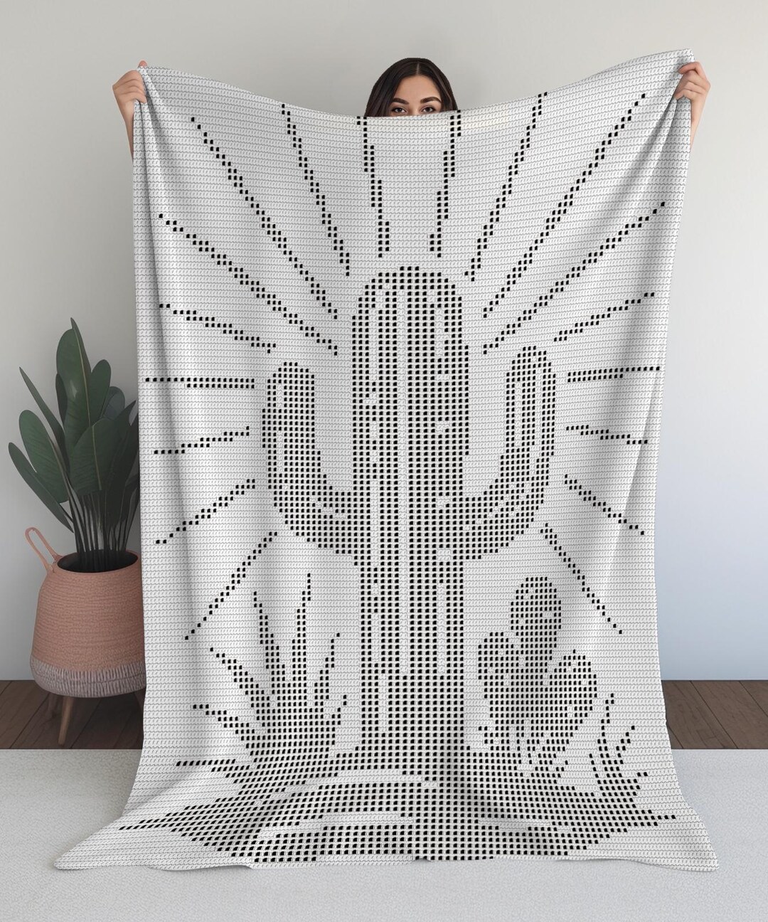 Arizona Cactus Filet Crochet Pattern Desert Sun Blanket Southwest Graph ...