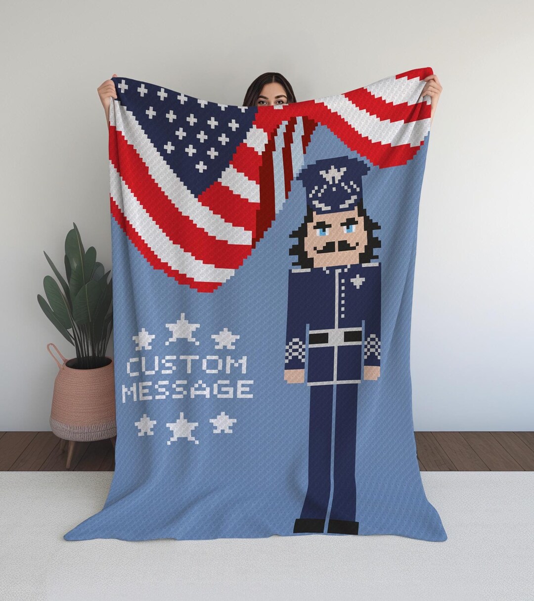 Customizable - USA Air Force Nutcracker Blanket – C2C Crochet Pattern ...