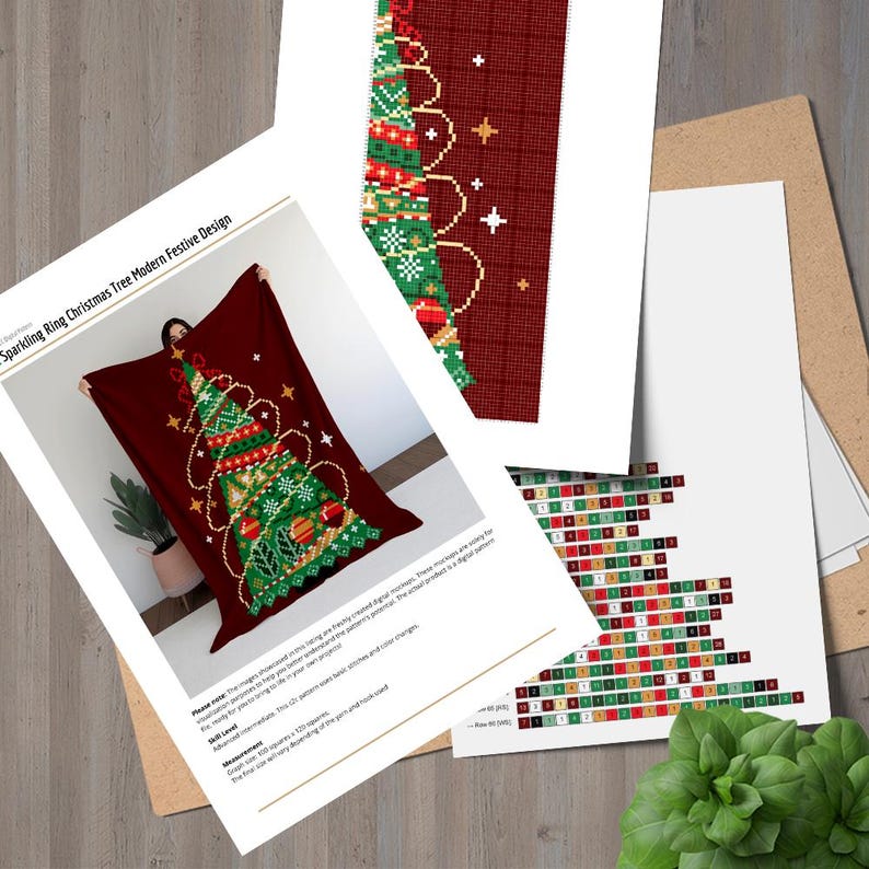 Sparkling Ring Christmas Tree C2C Crochet Digital Pattern – Modern ...