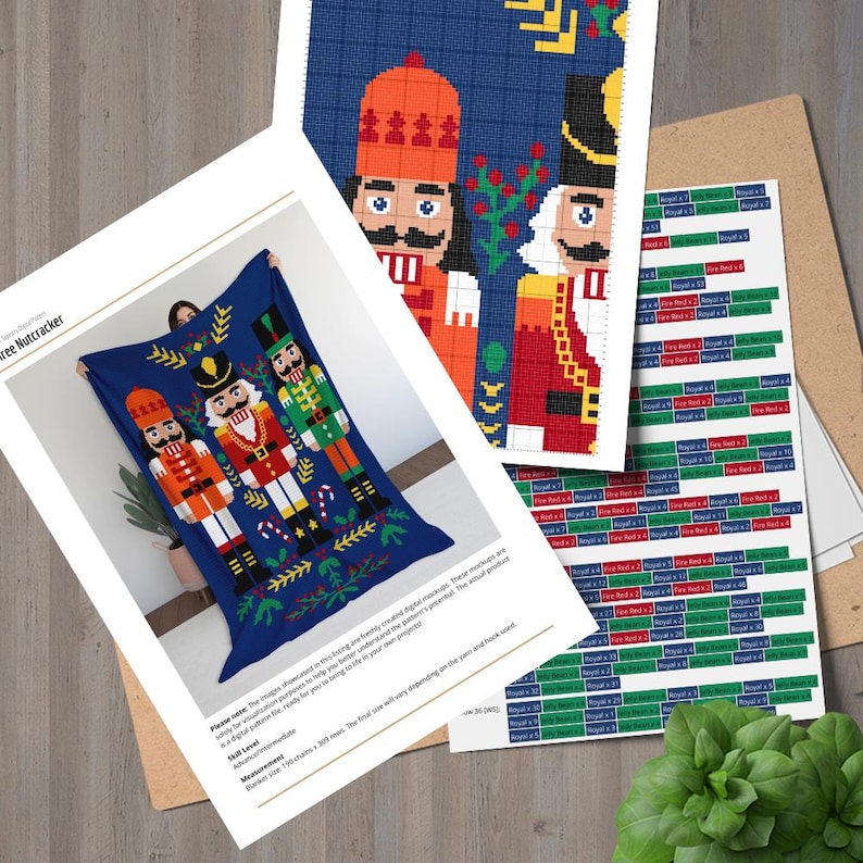 Nutcracker Tapestry Crochet Pattern: Christmas Holiday Decor (PDF ...