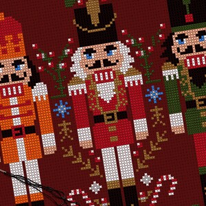 Three Nutcracker Christmas Cross Stitch Pattern: Holiday Decor (digital ...