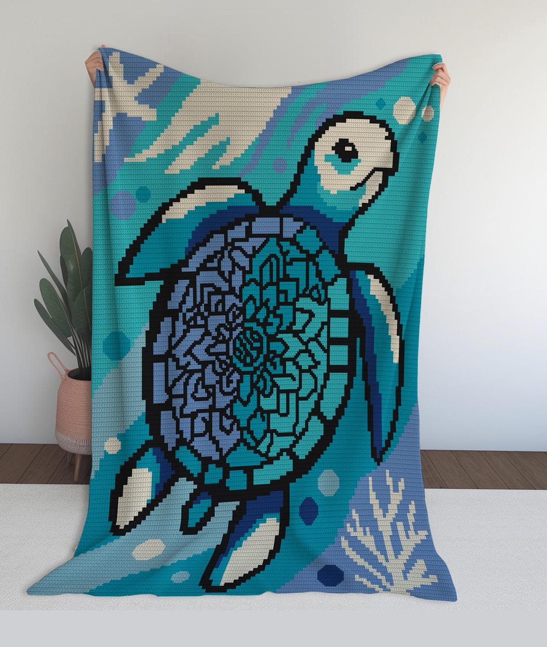 Sea Turtle Mandala Single Crochet (SC) Tapestry Digital Crochet Pattern ...