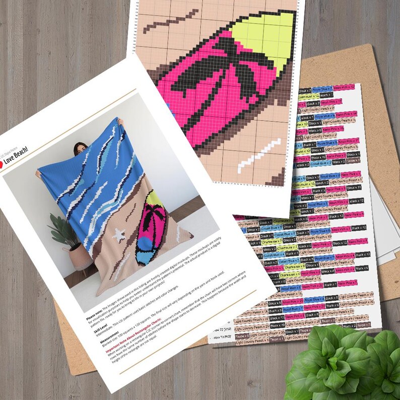 Love Beach! C2C Blanket Crochet Digital Pattern - Etsy
