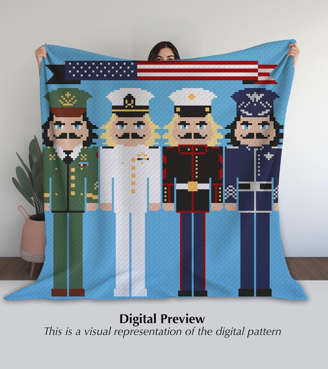 Nutcracker Salute: Honoring America’s Armed Forces C2C Crochet Digital ...