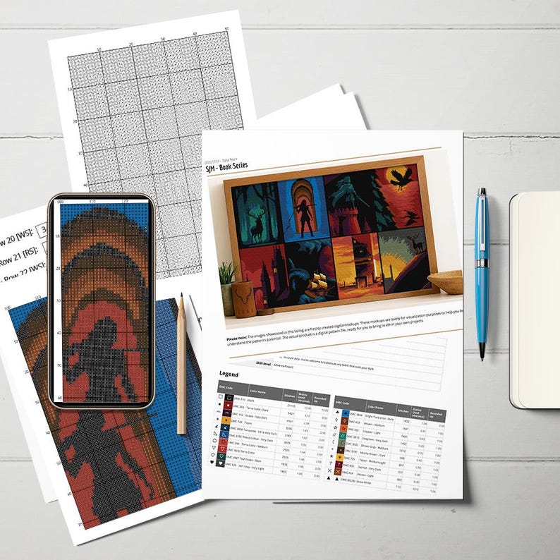 SJM Inspired Cross Stitch Pattern: 8 Book Series Graphgan (PDF Pattern ...