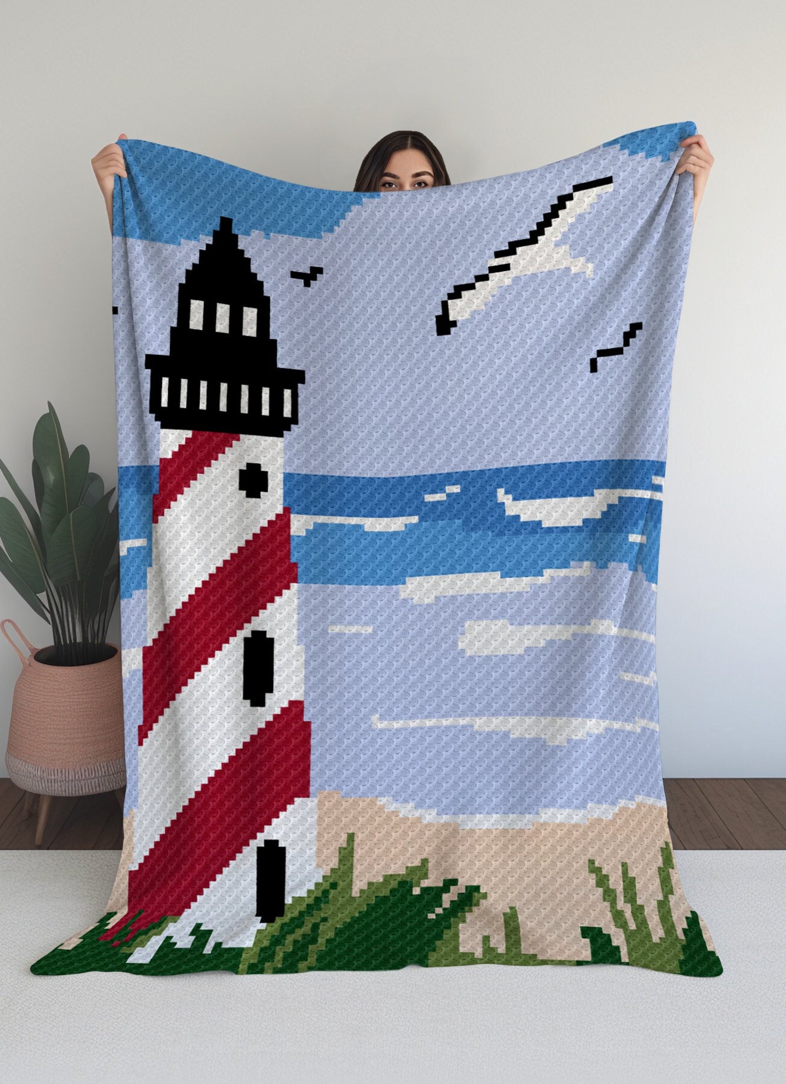 Lighthouse Dreams C2C Blanket Crochet Digital Pattern - Etsy