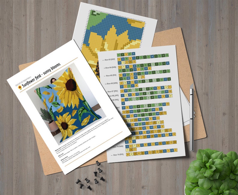 Sunflower Blanket C2C Crochet Pattern: Sunny Blooms (PDF Pattern) - Etsy