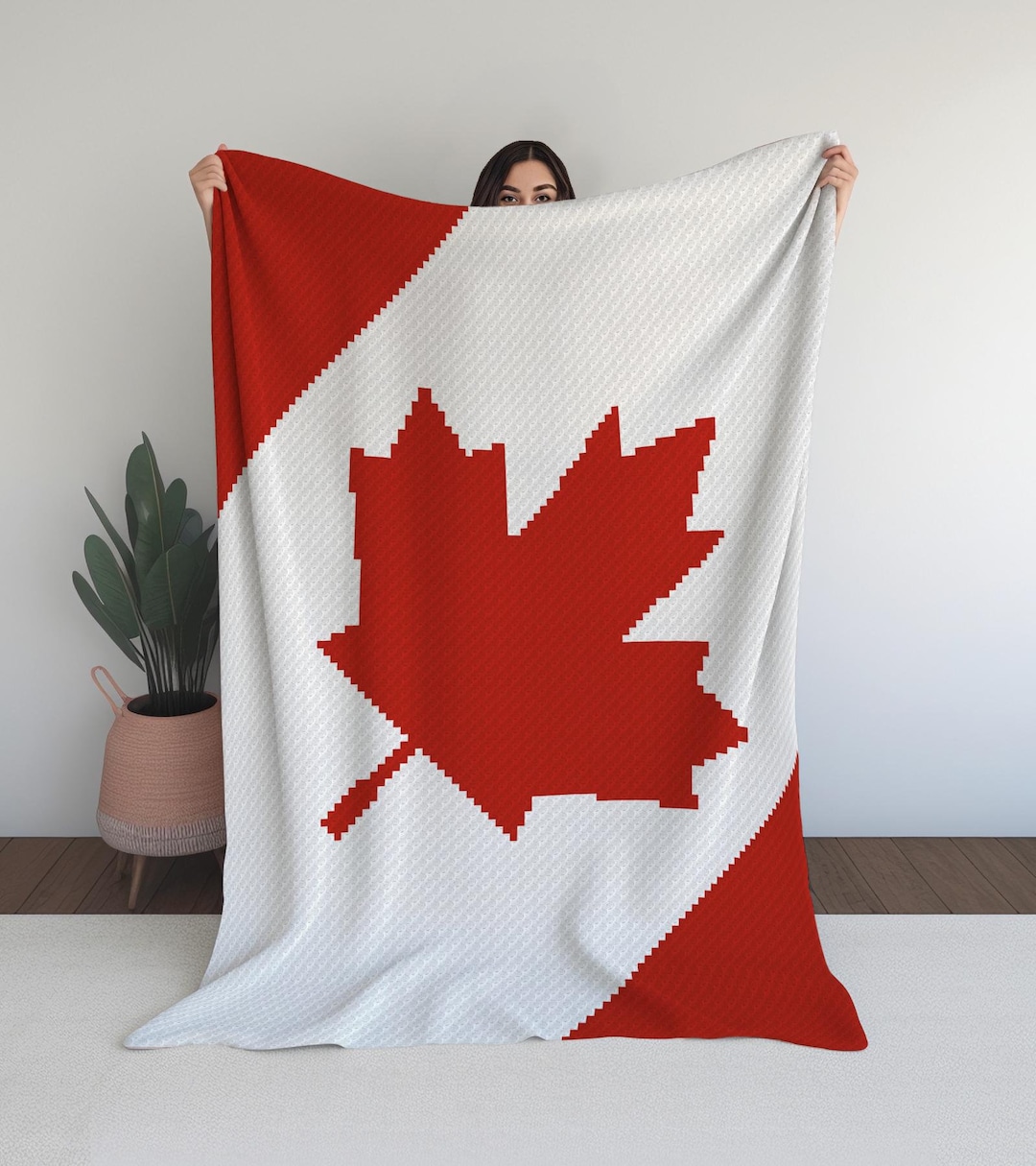 Canadian Flag C2C Crochet Digital Pattern – Maple Leaf Blanket Design ...