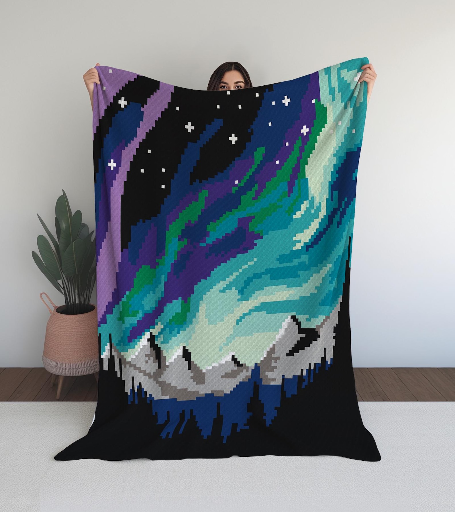 Northern Lights Crochet Blanket Pattern: Aurora Borealis C2C (digital ...