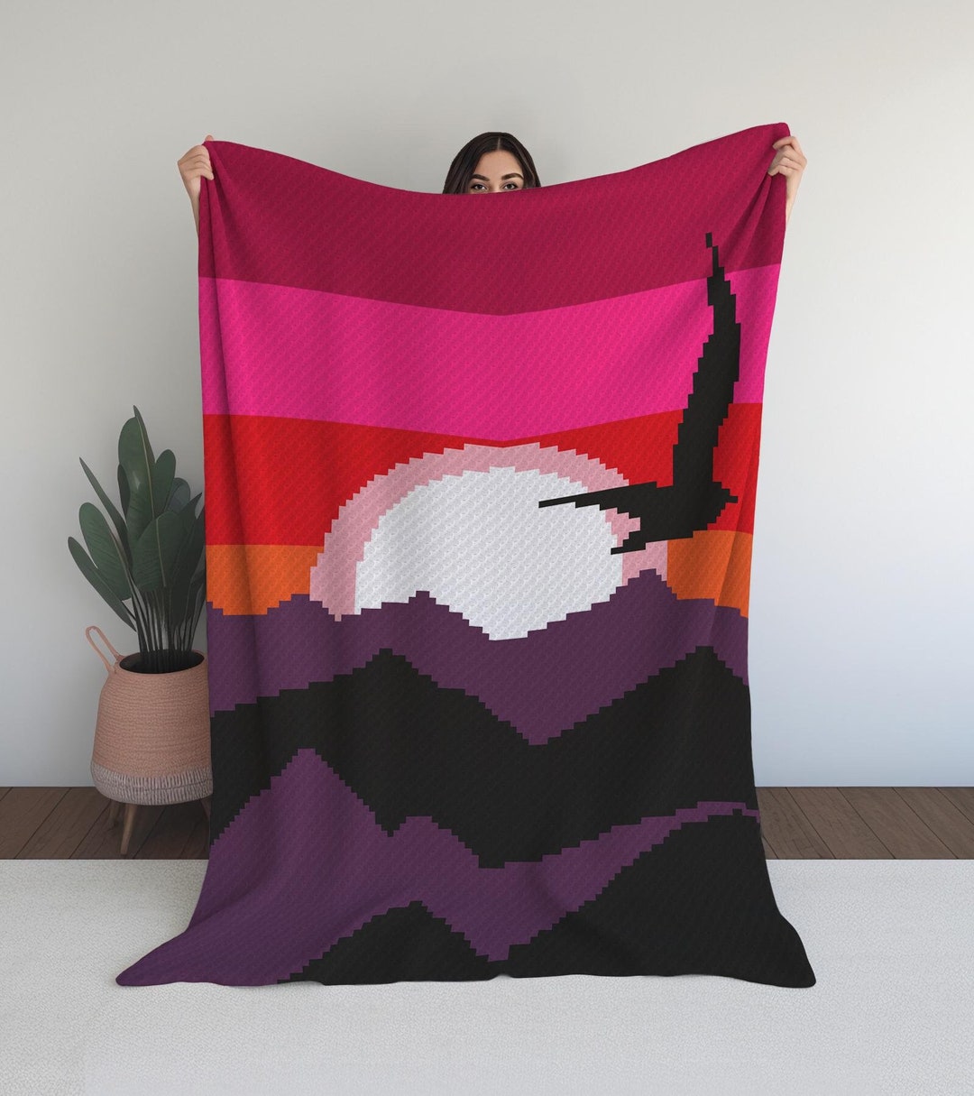 Arizona Desert Sunset Crochet Blanket Pattern: C2C Home Decor (PDF ...