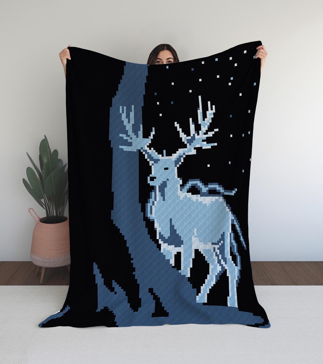 Stag C2C Crochet Blanket Pattern - Fantasy Magical Design (PDF Pattern ...
