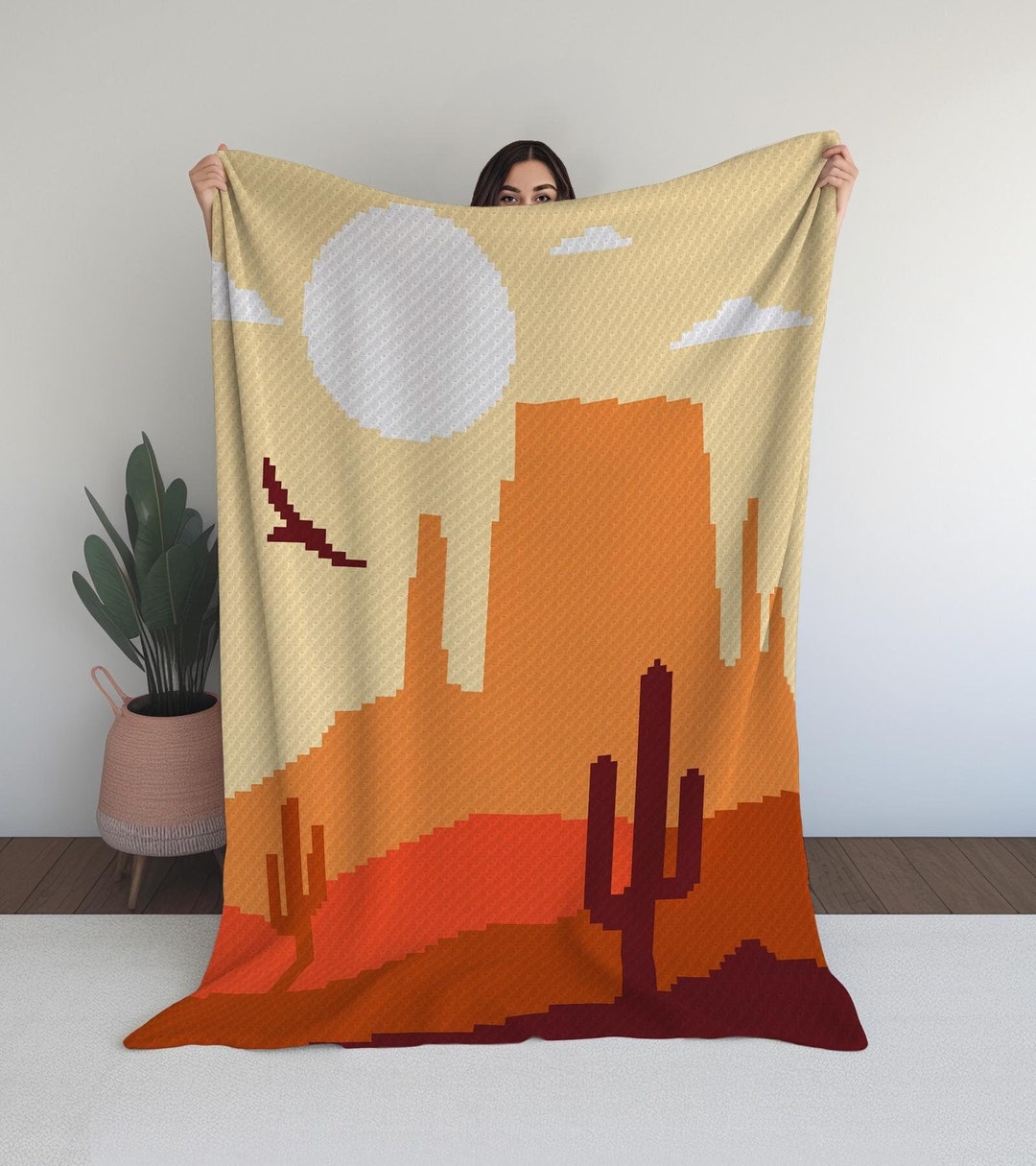 Arizona Desert Sunset Crochet Blanket Pattern: Southwest Pixel Art (PDF ...
