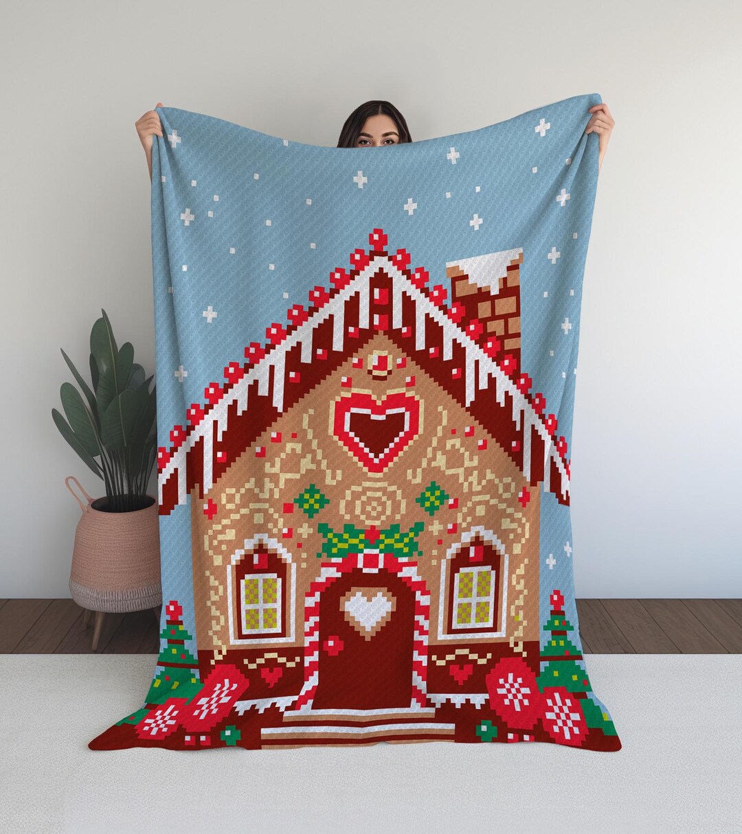 Gingerbread House C2C Crochet Pattern: Christmas Blanket (PDF Pattern ...