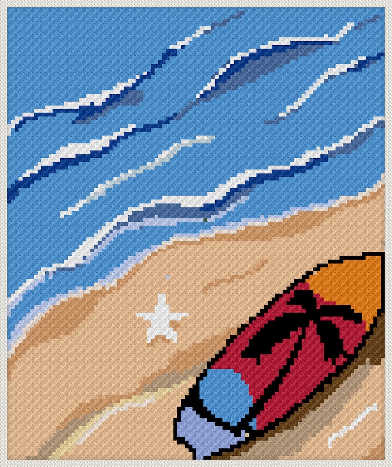Love Beach C2C Blanket Crochet Digital Pattern - Etsy