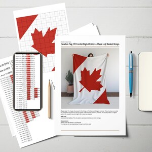 Canadian Flag C2C Crochet Digital Pattern – Maple Leaf Blanket Design ...