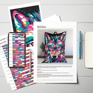 Colorful Wolf C2C Crochet Blanket Pattern: Modern Geometric Design ...
