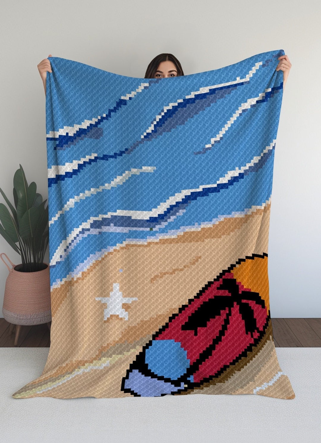Love Beach C2C Blanket Crochet Digital Pattern - Etsy