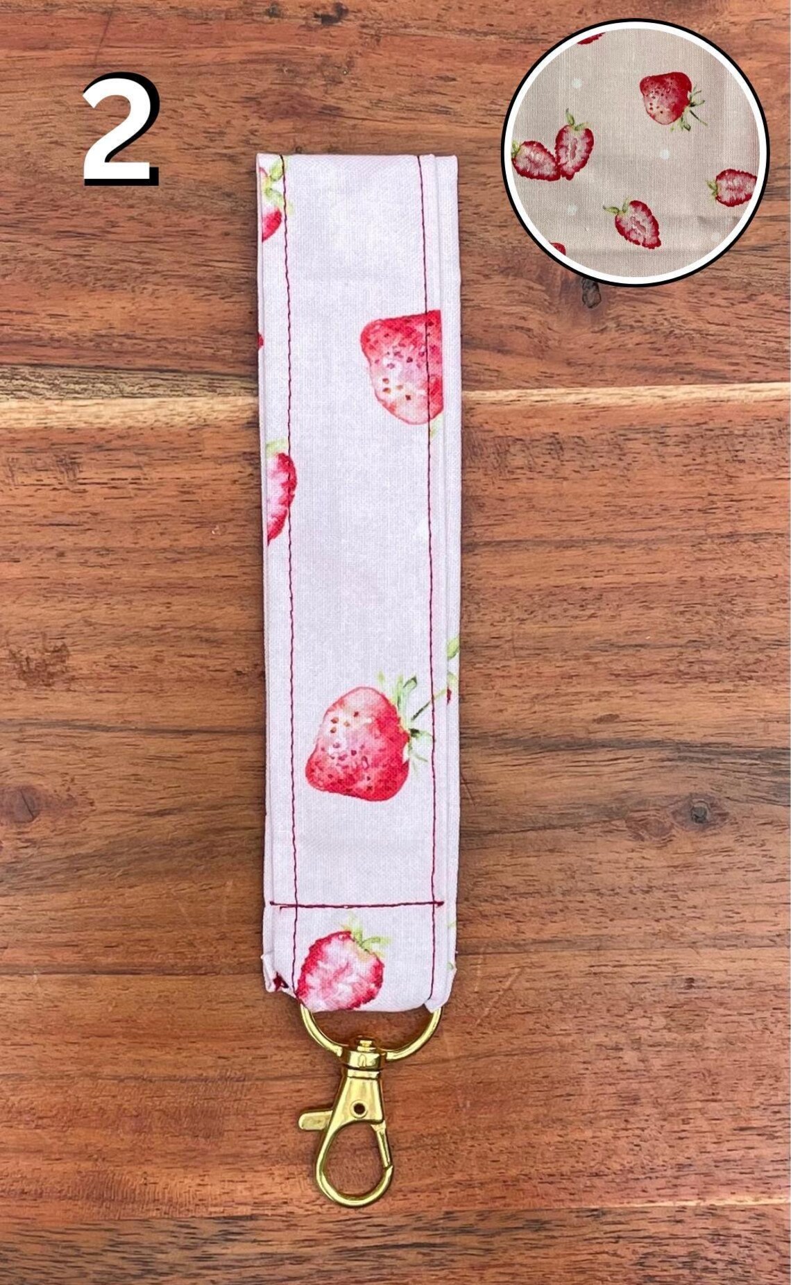 Wristlet Keychains, Cotton Fabric, Great for Car/house Keys, Strawberry ...