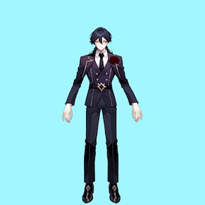 Vampire Dark Prince Vtuber, Premade Vtuber Model, Demon Boy Vtuber ...