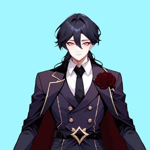 Vampire Dark Prince Vtuber, Premade Vtuber Model, Demon Boy Vtuber ...