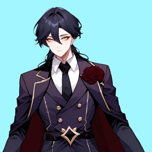 Vampire Dark Prince Vtuber, Premade Vtuber Model, Demon Boy Vtuber ...