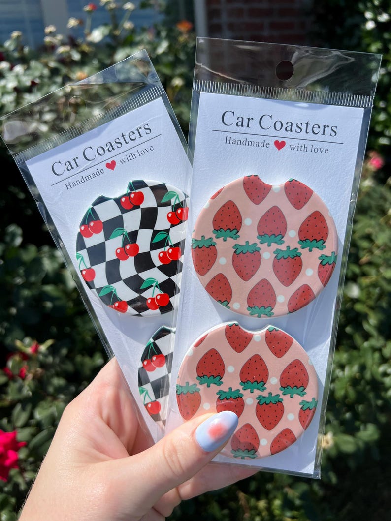 Ceramic Car Coasters, Cute Car Accessories, Set of 2 - Etsy