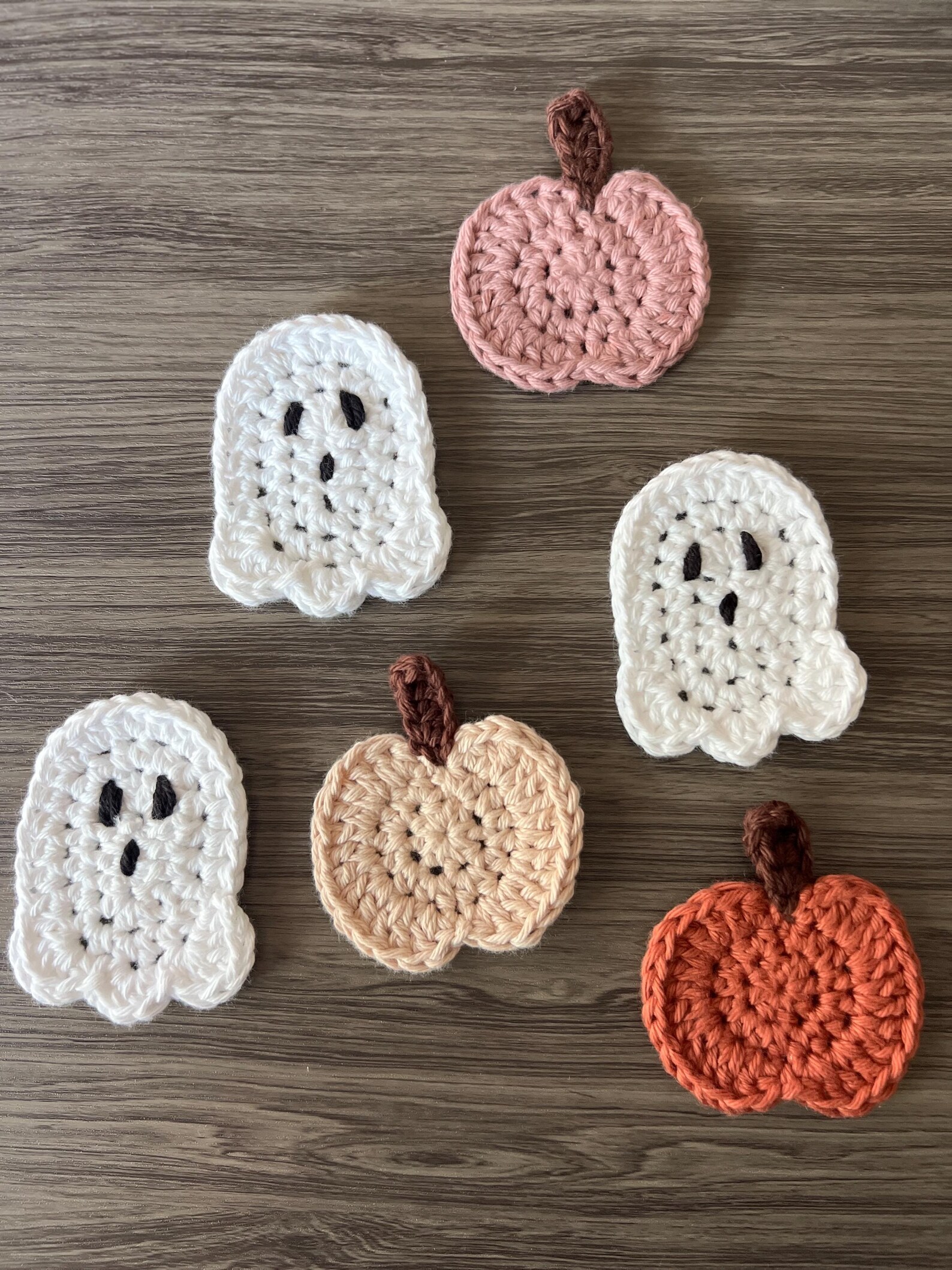 Crochet Pumpkin & Ghost Coasters - Fall Decor Set of 4 - Etsy