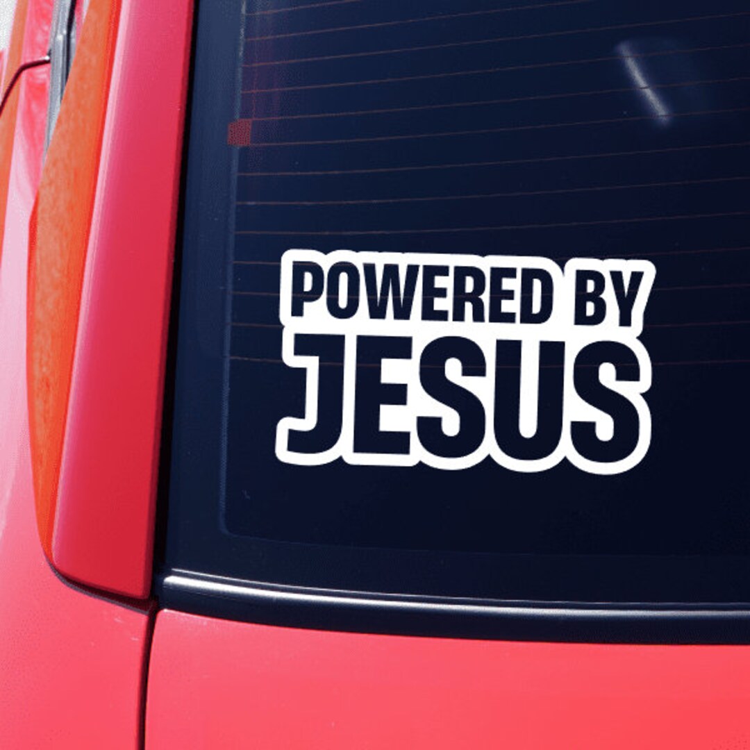 Powered by Jesus Decal Jesus Sticker Bible Decal Vinyl Transfer Sticker ...