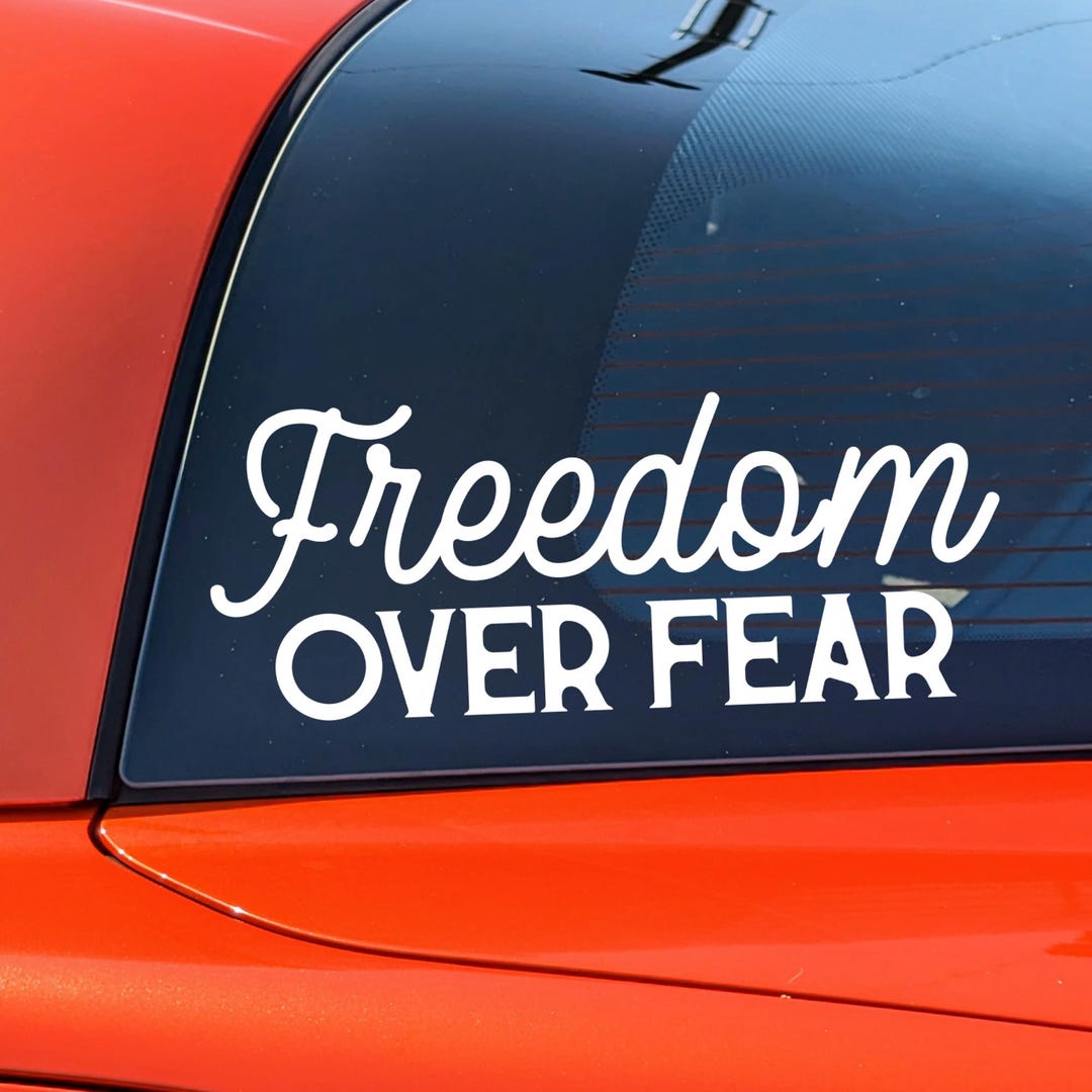 Freedom Over Fear Sticker Freedom Decal Love USA Pride Decal Liberty ...