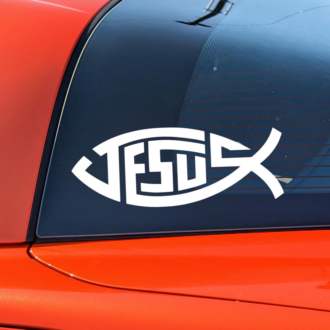 Jesus Fish Sticker Jesus Fish Decal Ichthys Sticker Ichthys Decal Jesus ...